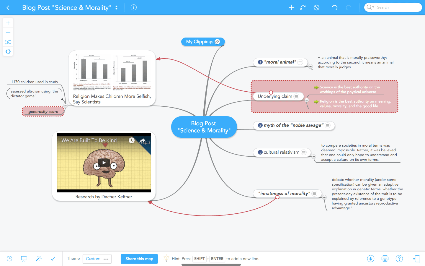 Document writing with mind maps - MindMeister