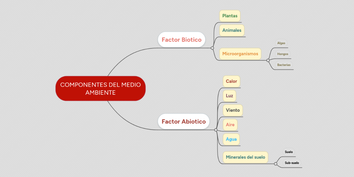 COMPONENTES DEL MEDIO AMBIENTE | MindMeister Mapa Mental