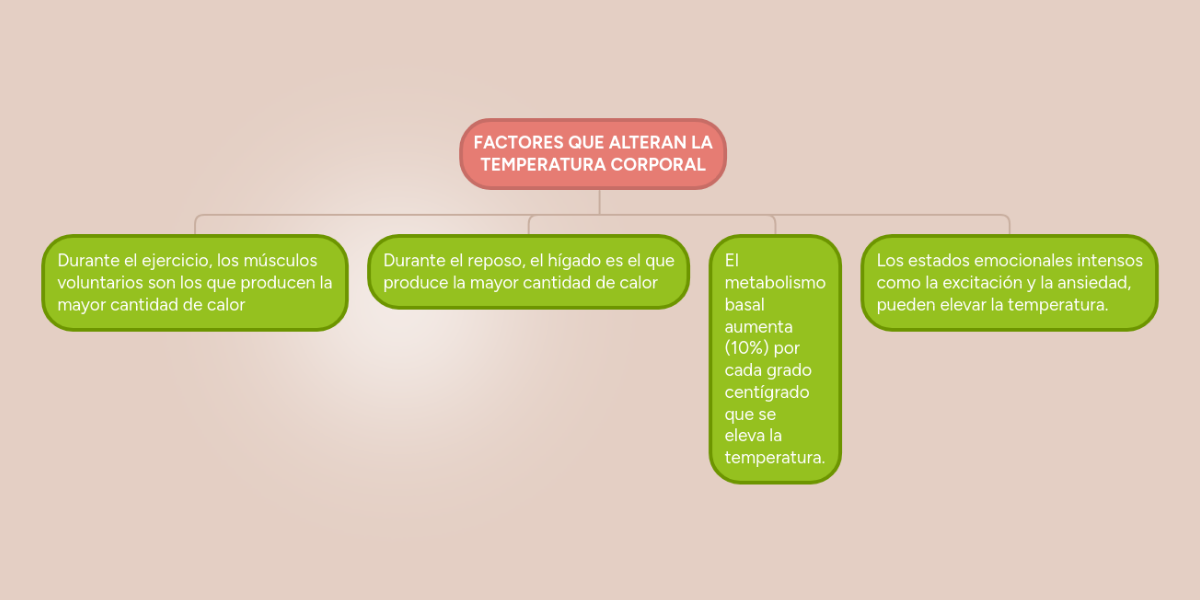 FACTORES QUE ALTERAN LA TEMPERATURA CORPORAL | MindMeister Mapa Mental