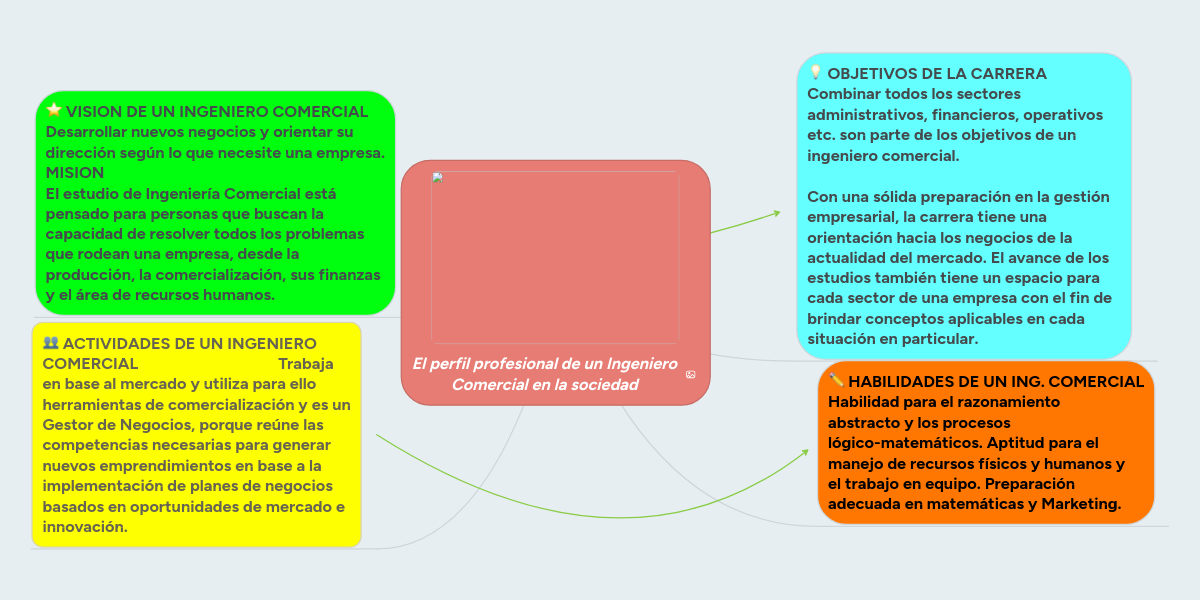 El perfil profesional de un Ingeniero Comercial e... | MindMeister Mapa ...