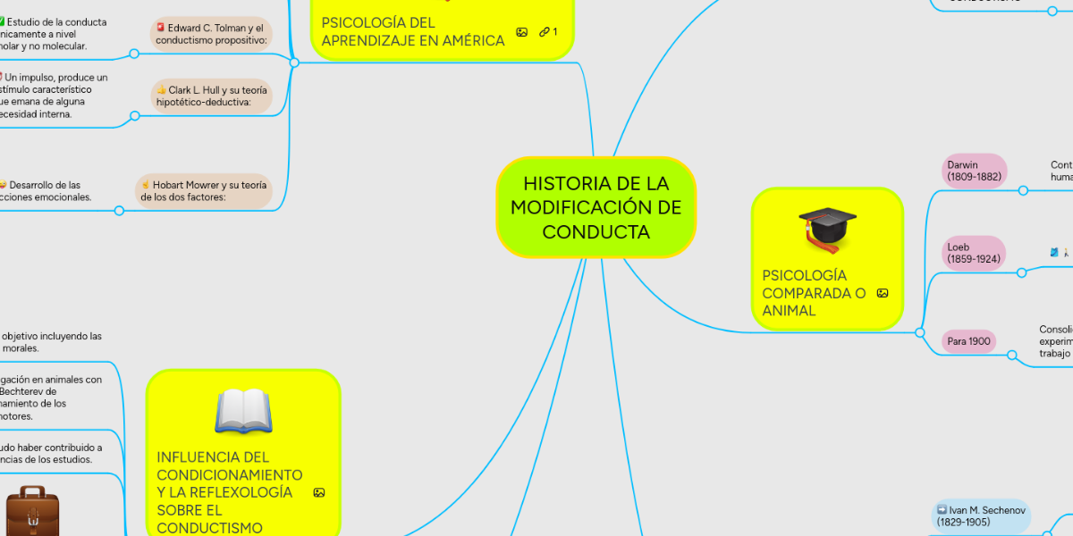 HISTORIA DE LA MODIFICACIÓN DE CONDUCTA | MindMeister Mapa Mental