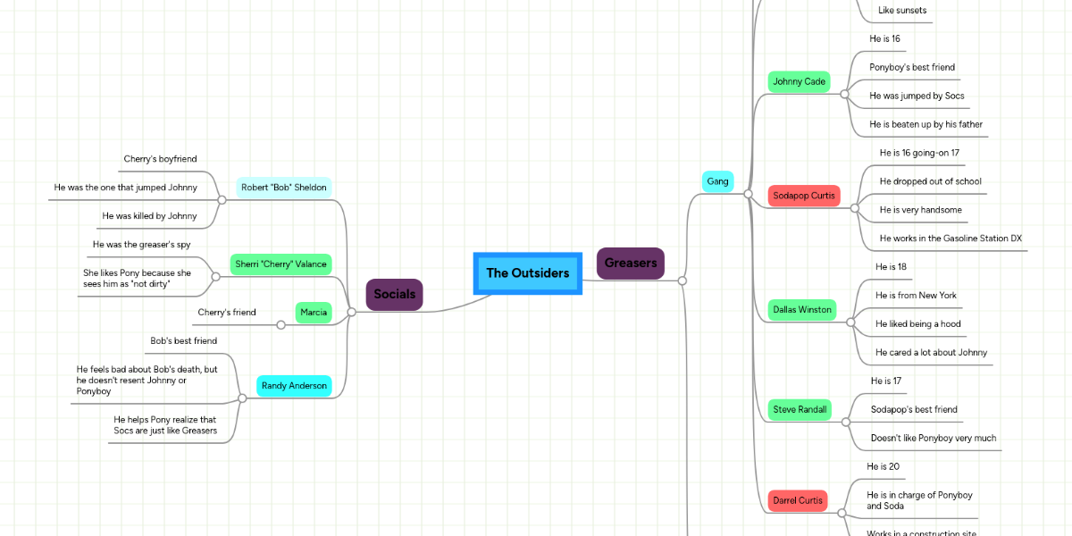 The Outsiders | MindMeister Mind Map