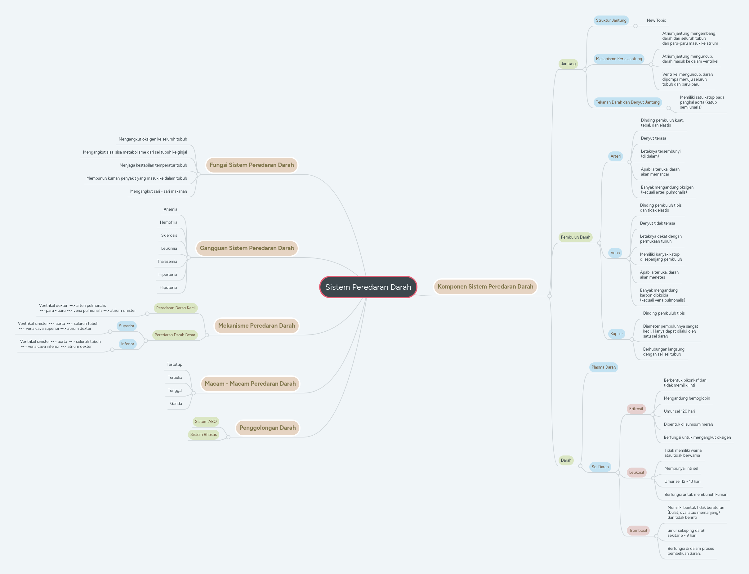 Sistem Peredaran Darah | MindMeister Mind Map