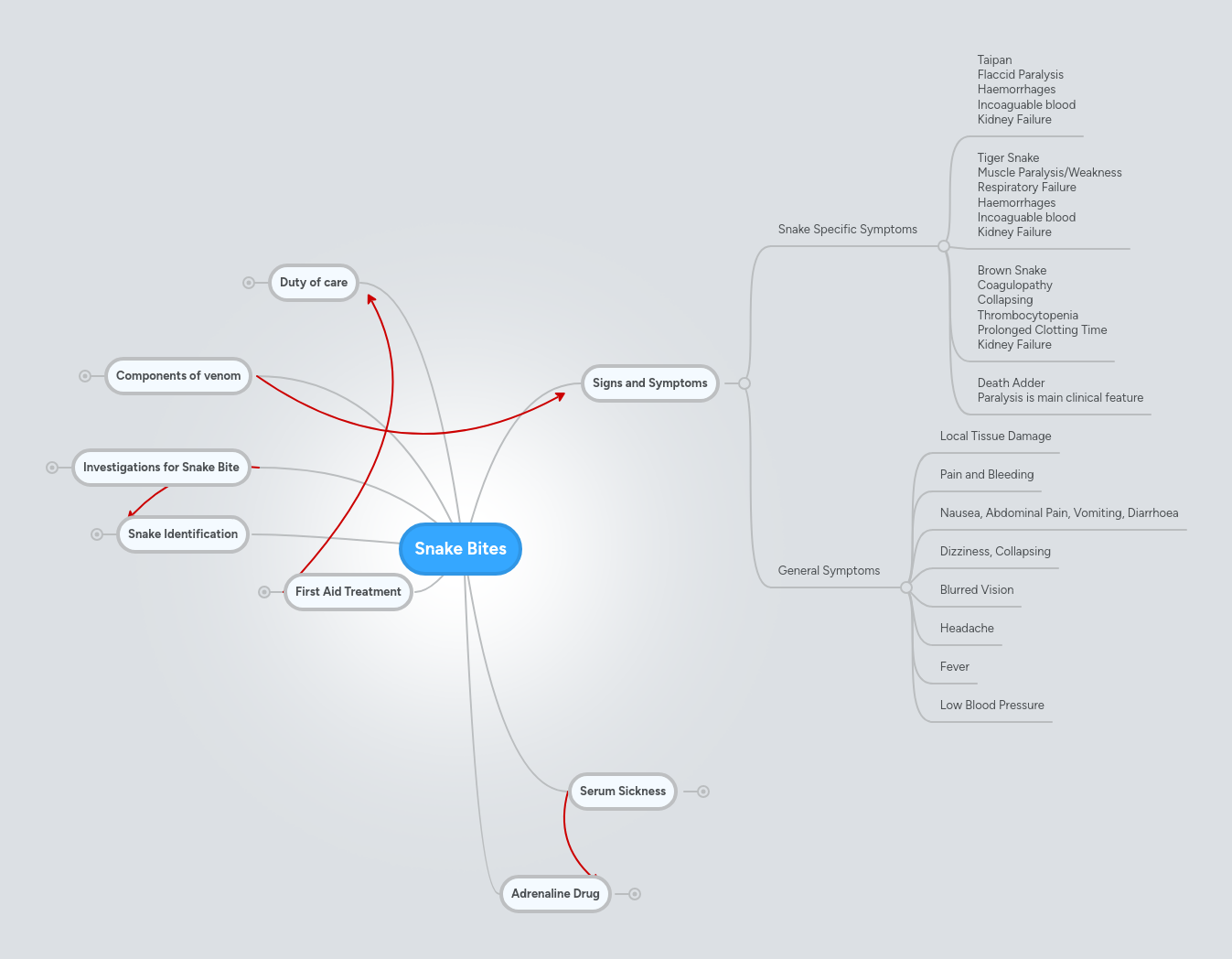 Snake Bites | MindMeister Mind map