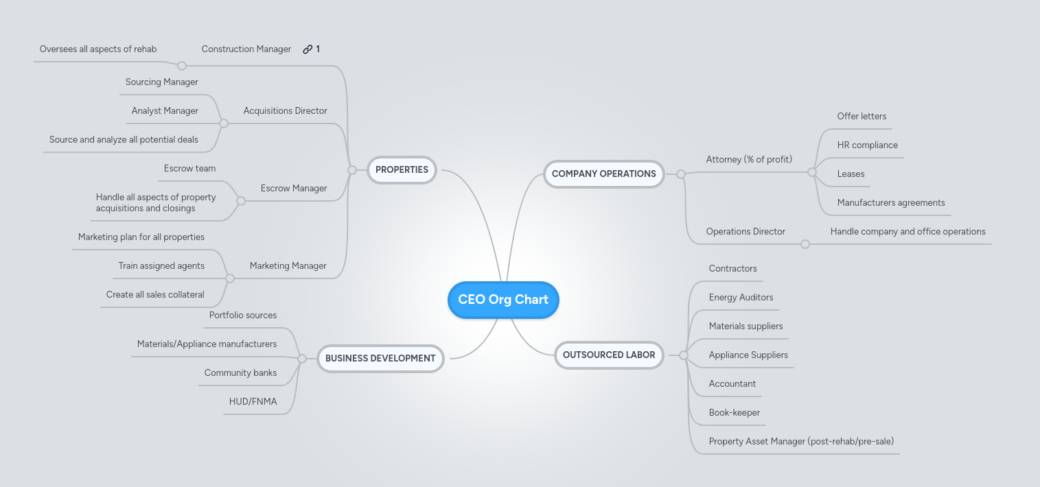 CEO Org Chart | MindMeister Mind map