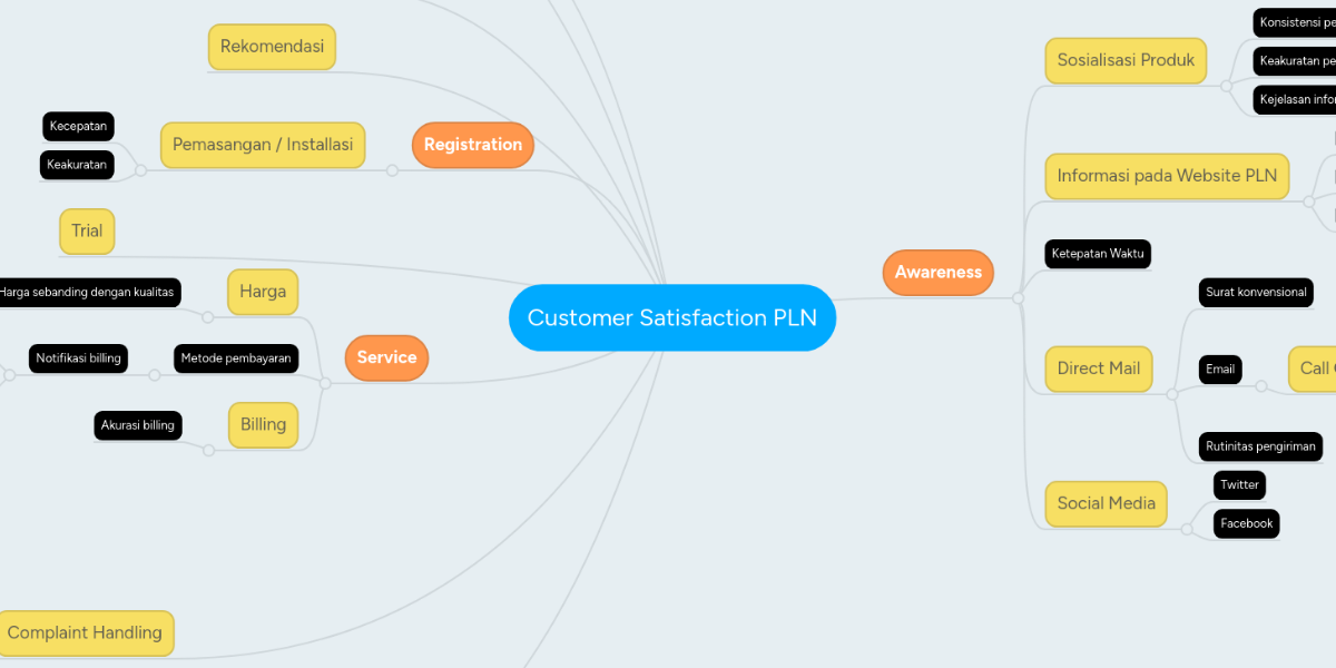 Customer Satisfaction PLN | MindMeister Mind Map