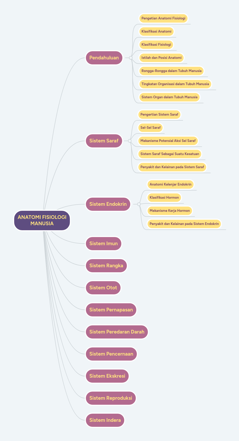 ANATOMI FISIOLOGI MANUSIA | MindMeister Mind Map