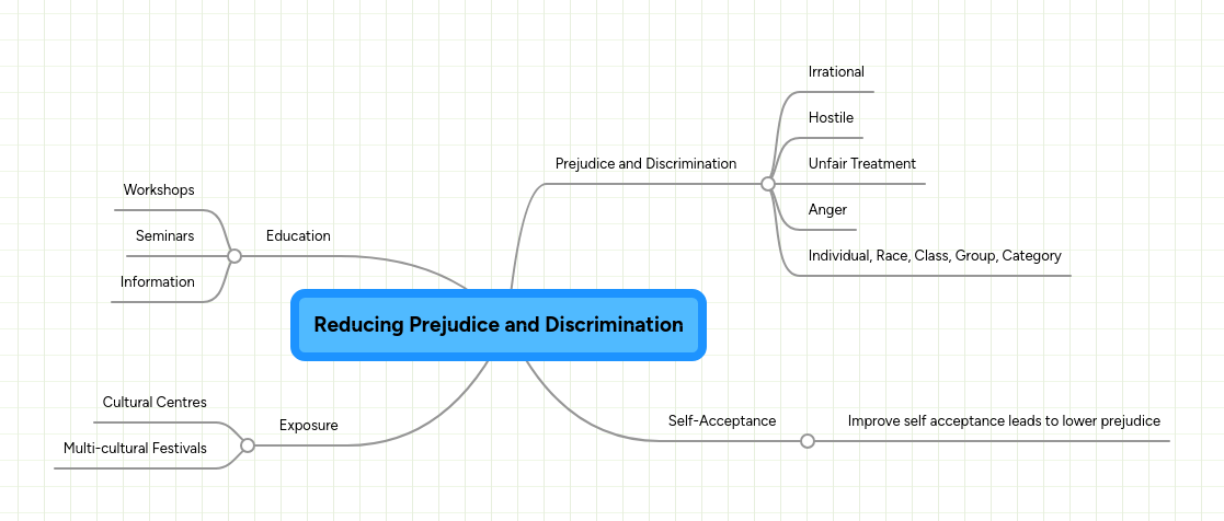Reducing Prejudice and Discrimination | MindMeister Mind map