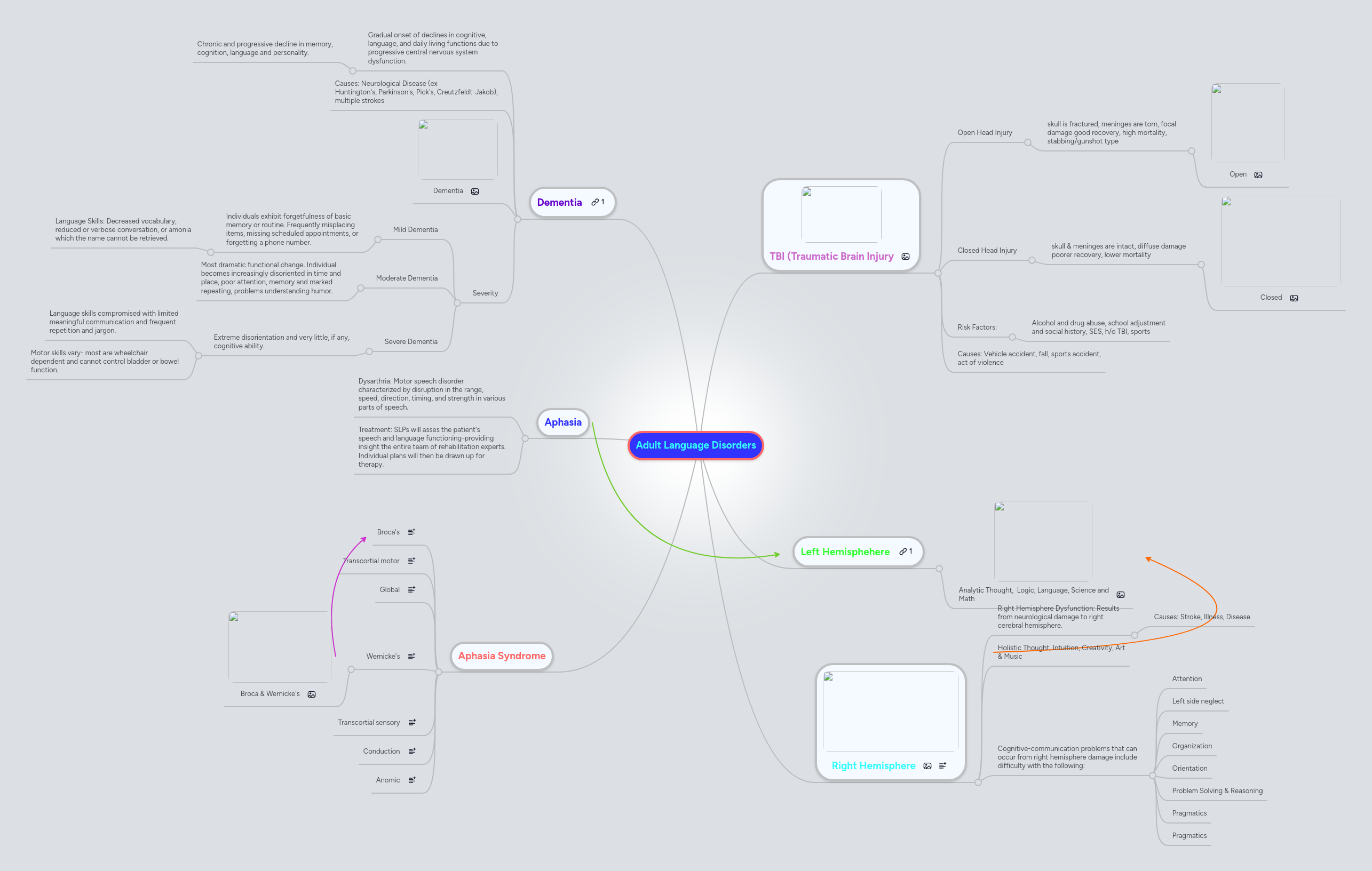 Adult Language Disorders | MindMeister Mind map