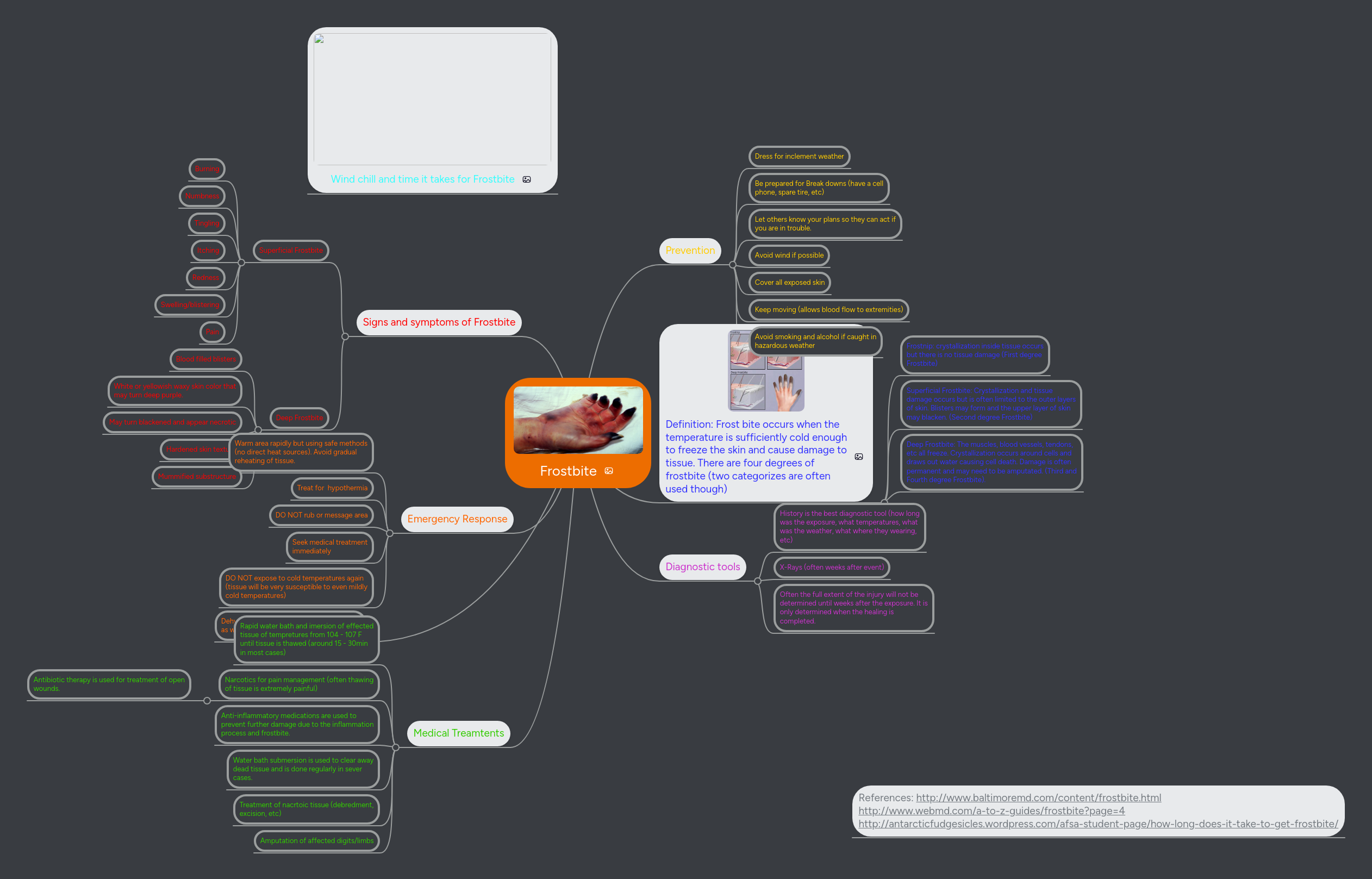 Frostbite | MindMeister Mind map