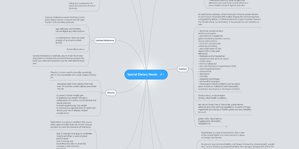 Special Dietary Needs | MindMeister Mind Map