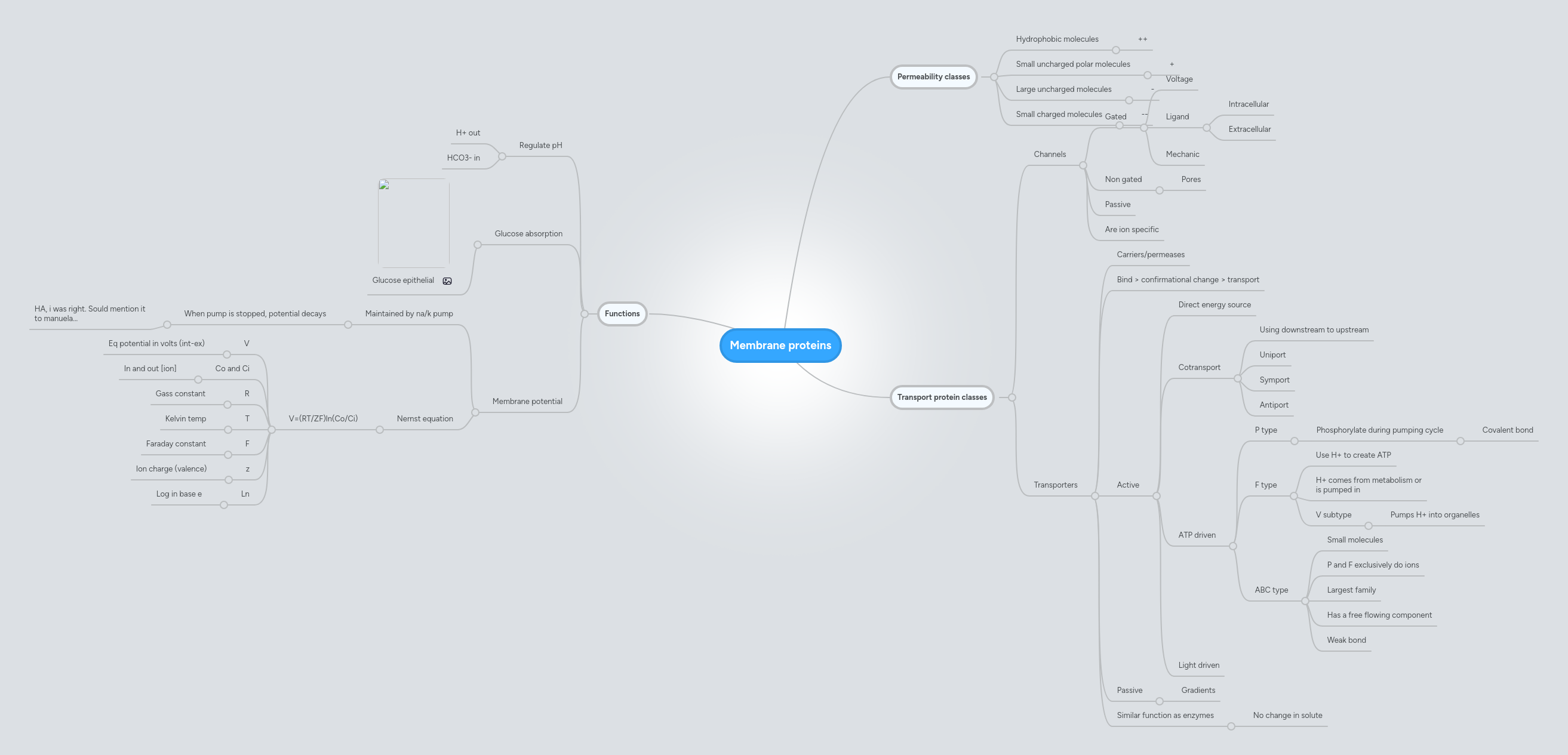 Membrane proteins | MindMeister Mind Map