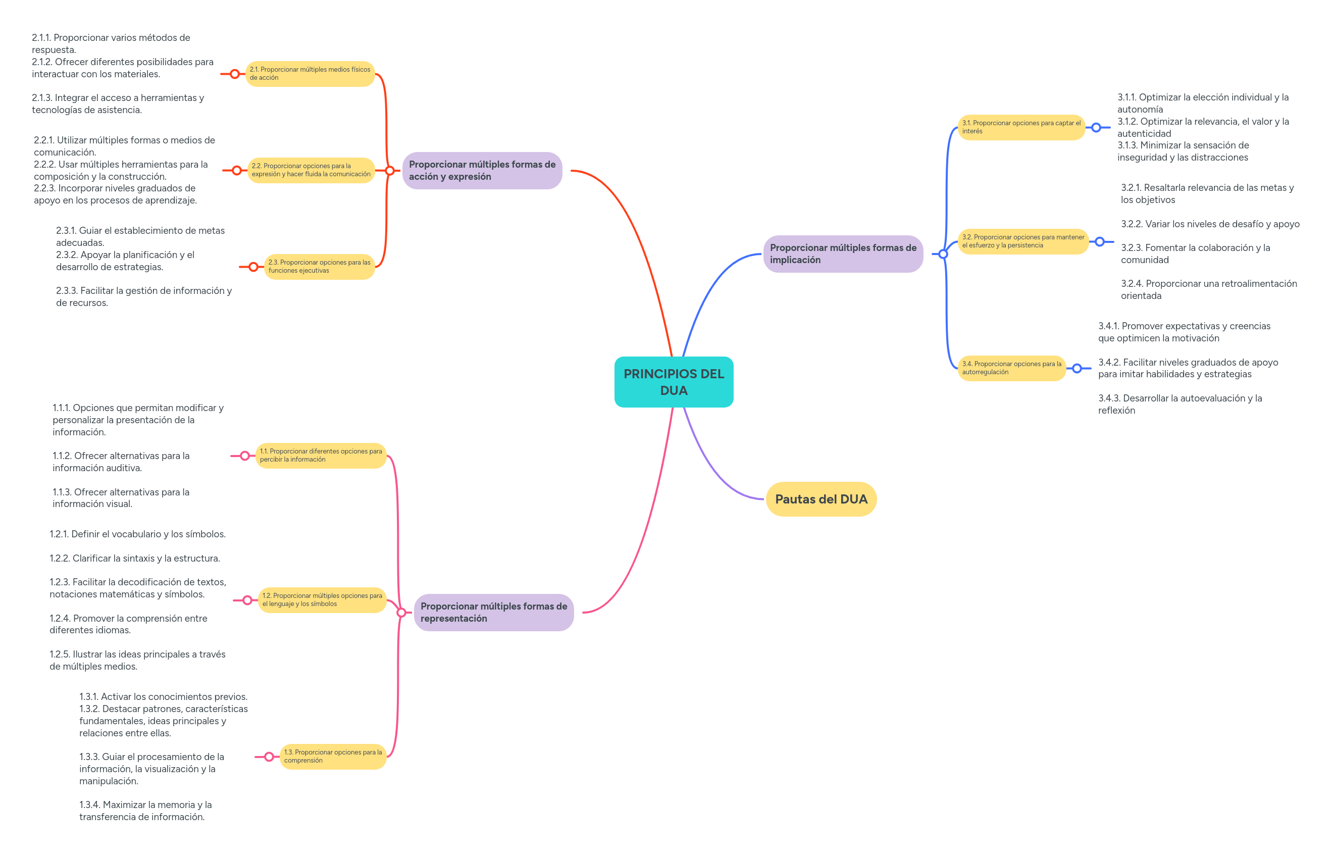 PRINCIPIOS DEL DUA | MindMeister Mapa Mental