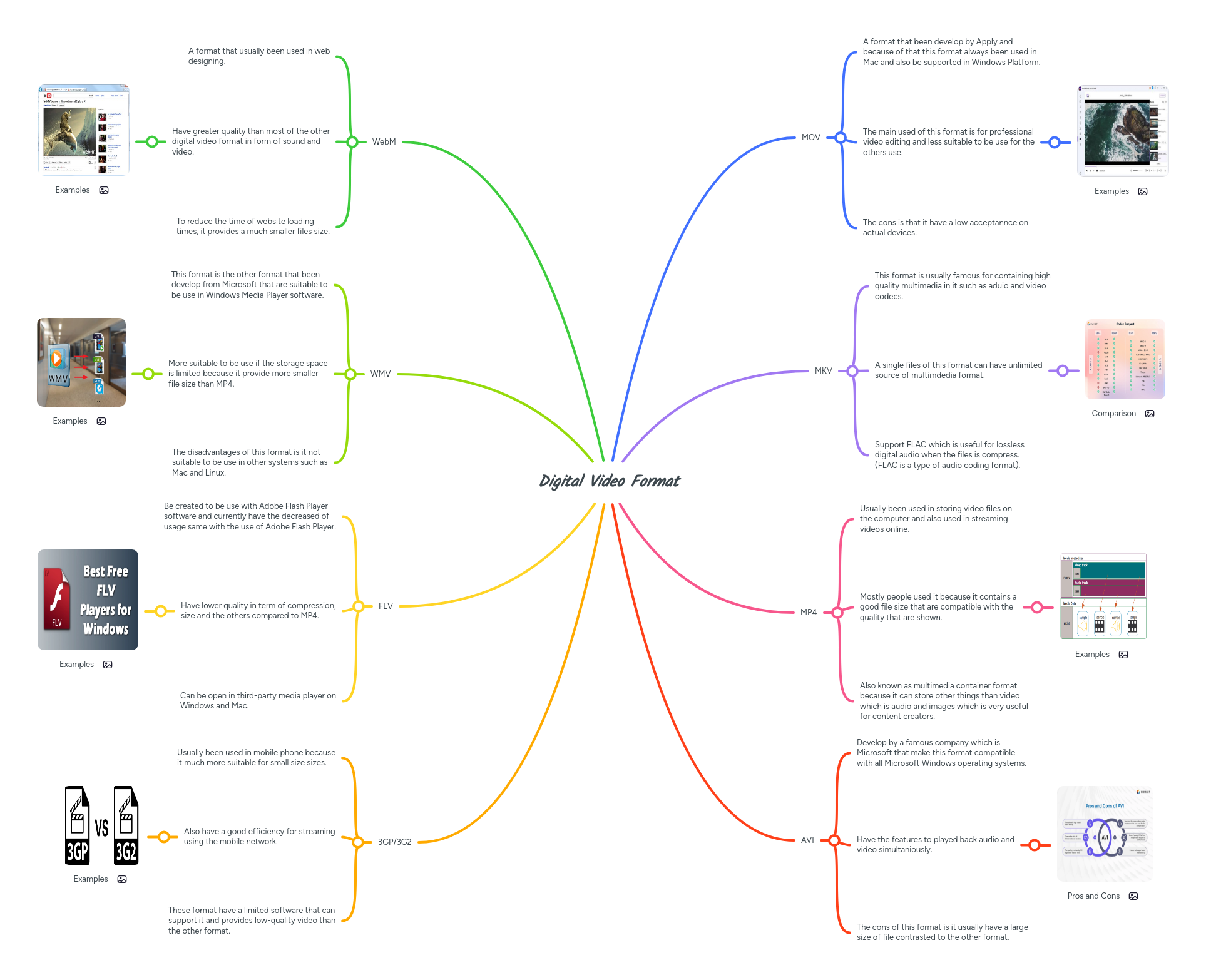 Digital Video Format | MindMeister Mind map