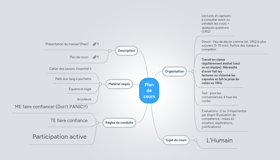 Plan de cours | MindMeister Carte mentale