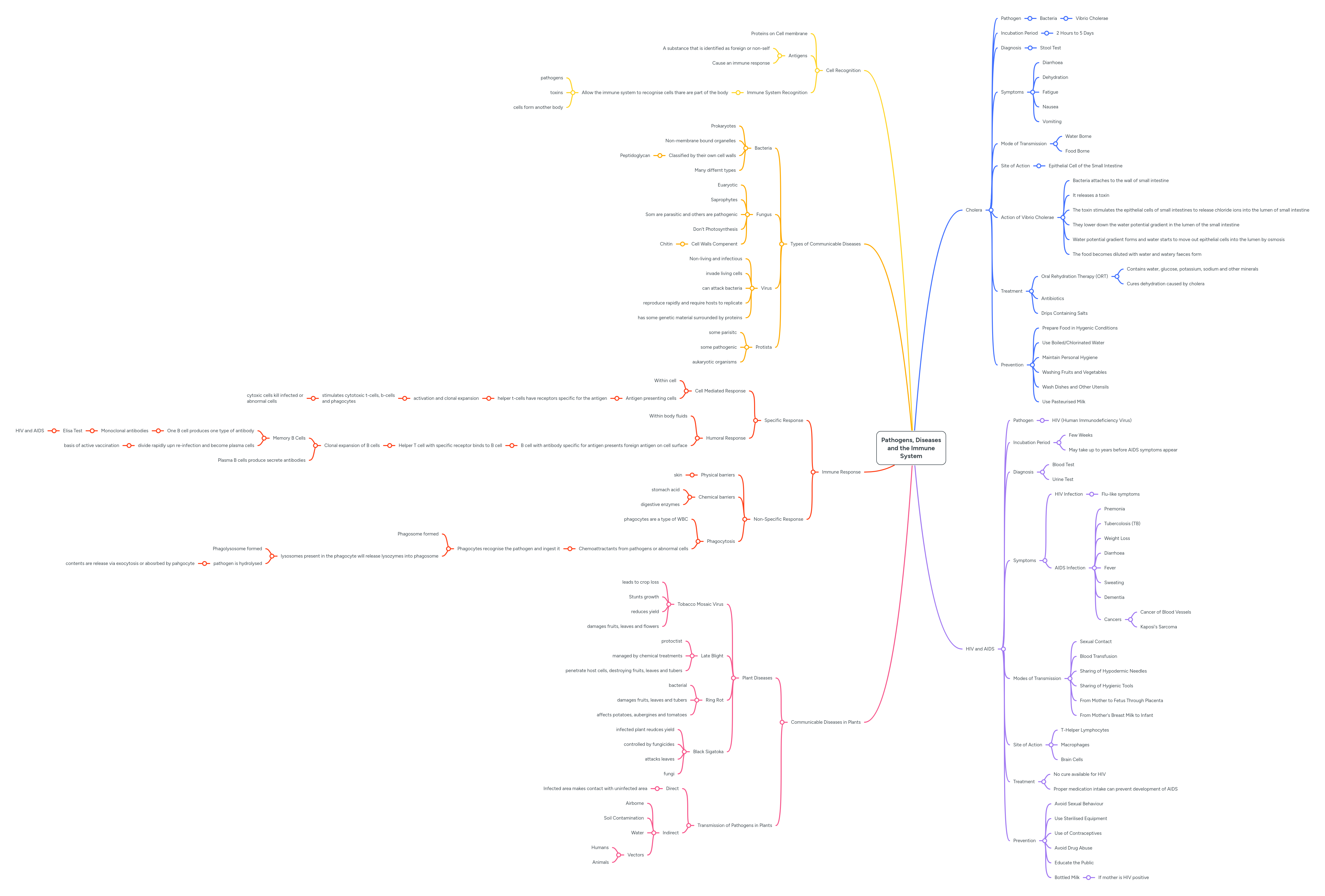 Pathogens, Diseases and the Immune System | MindMeister Mind Map