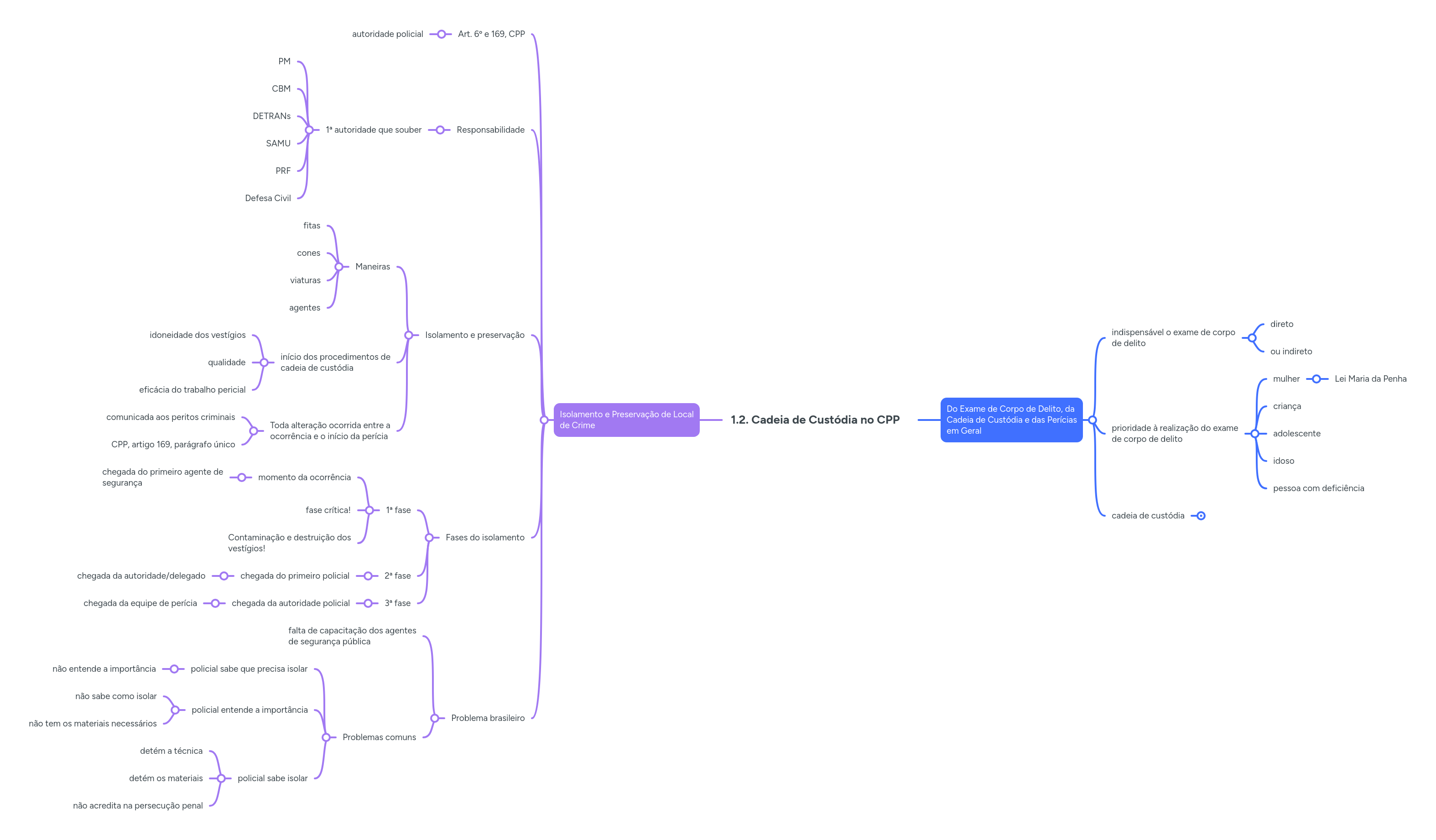 1.2. Cadeia de Custódia no CPP | MindMeister Mapa Mental