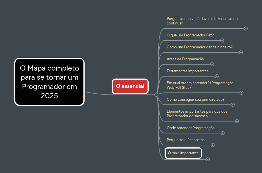 O Mapa completo para se tornar um Programador em ... | MindMeister Mapa mental