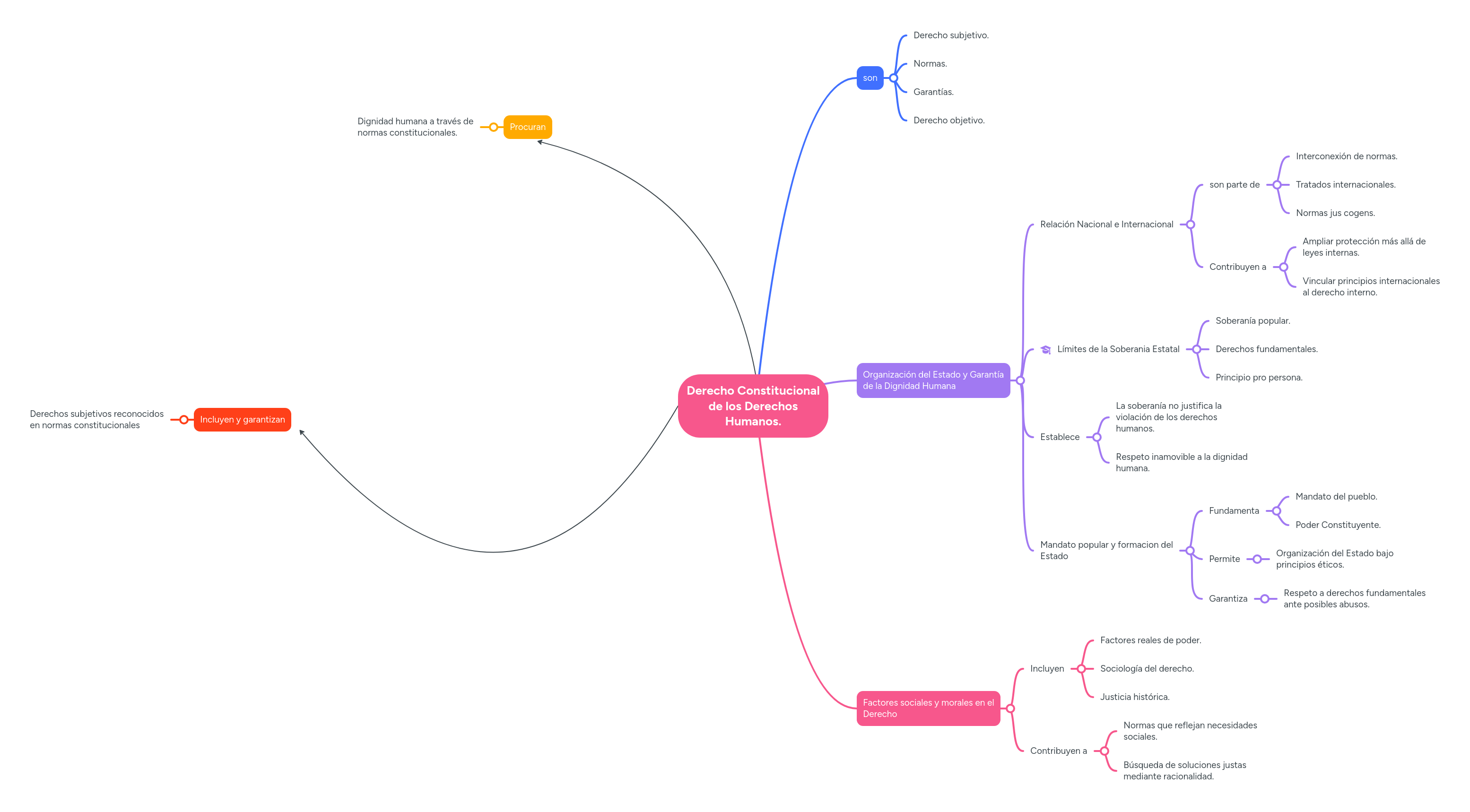 Derecho Constitucional de los Derechos Humanos. | MindMeister Mapa mental