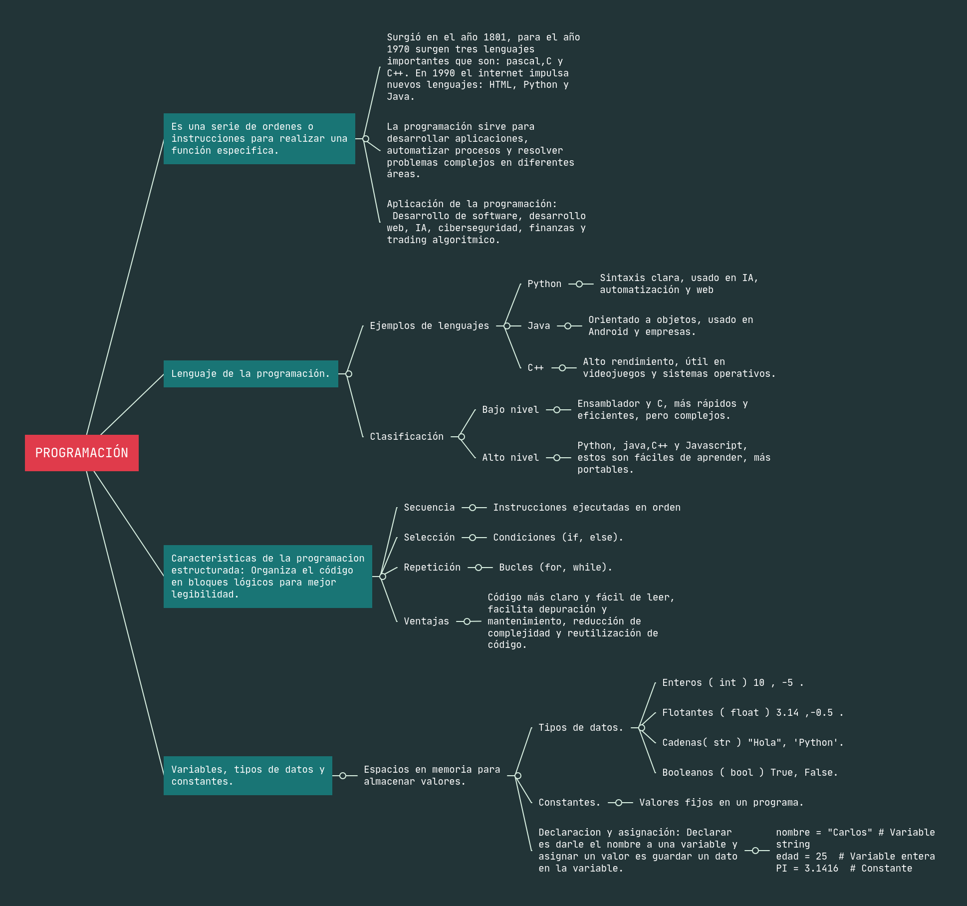 PROGRAMACIÓN | MindMeister Mapa mental