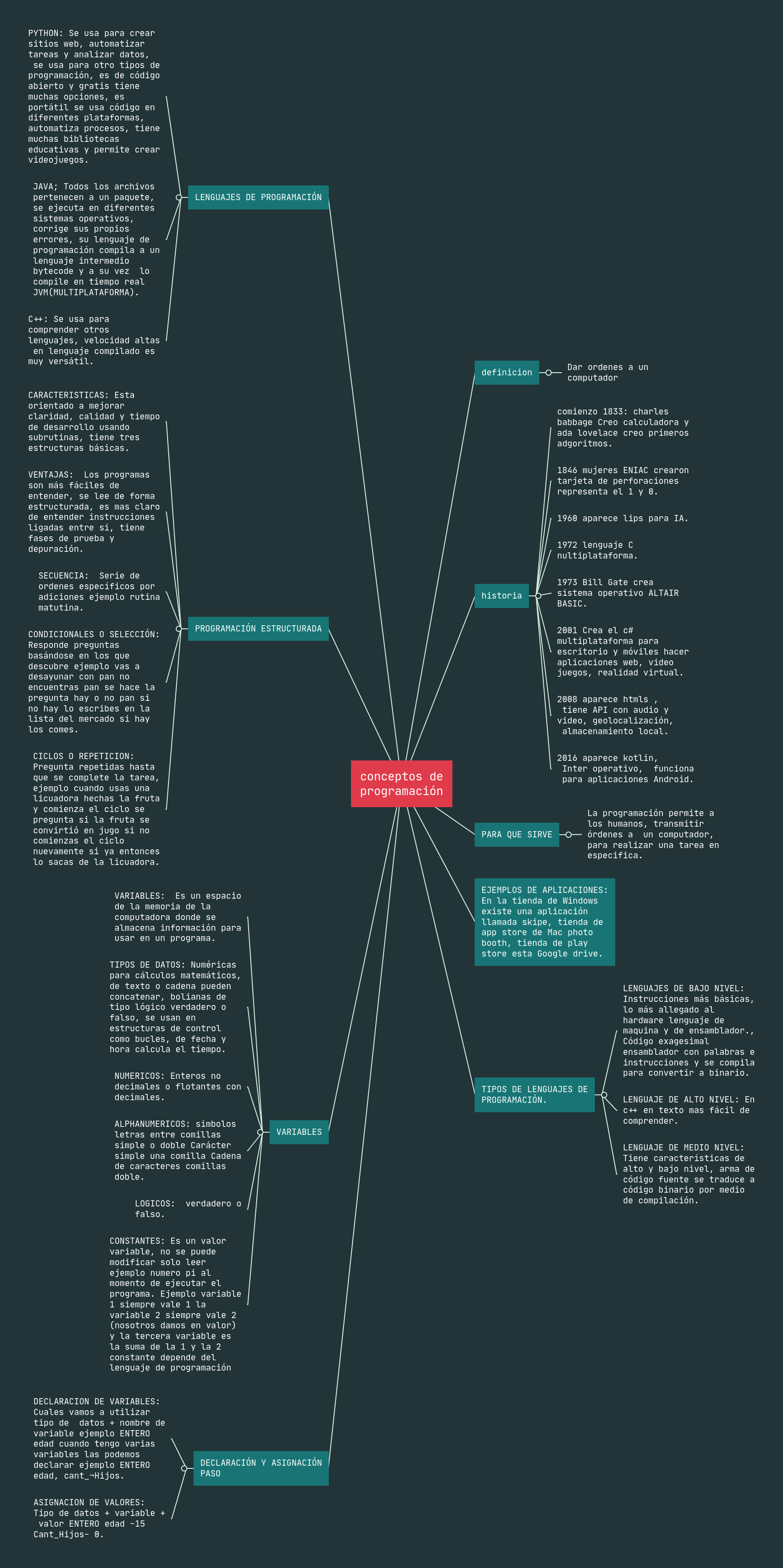 conceptos de programación | MindMeister Mind map