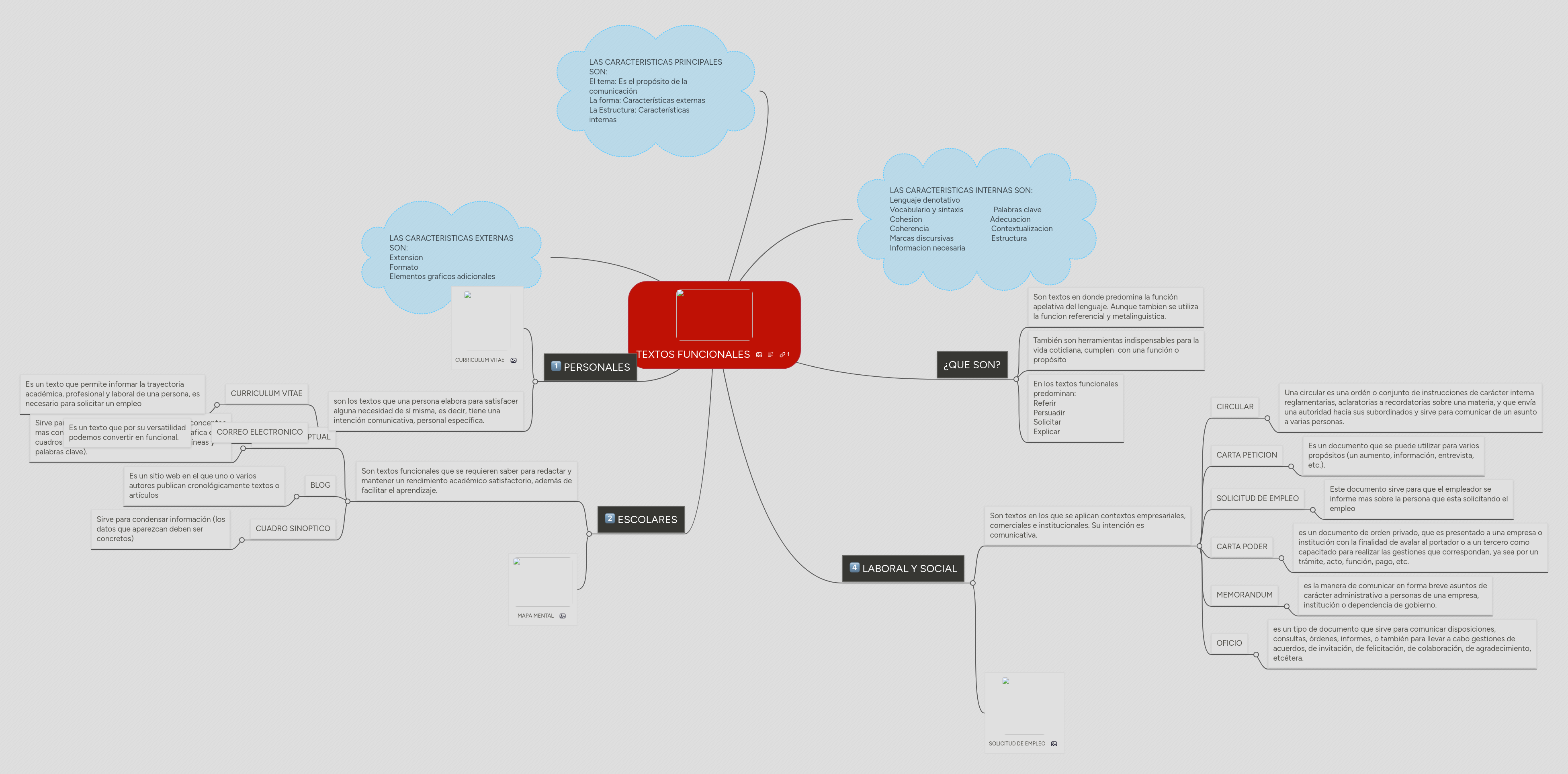 TEXTOS FUNCIONALES | MindMeister Mapa mental