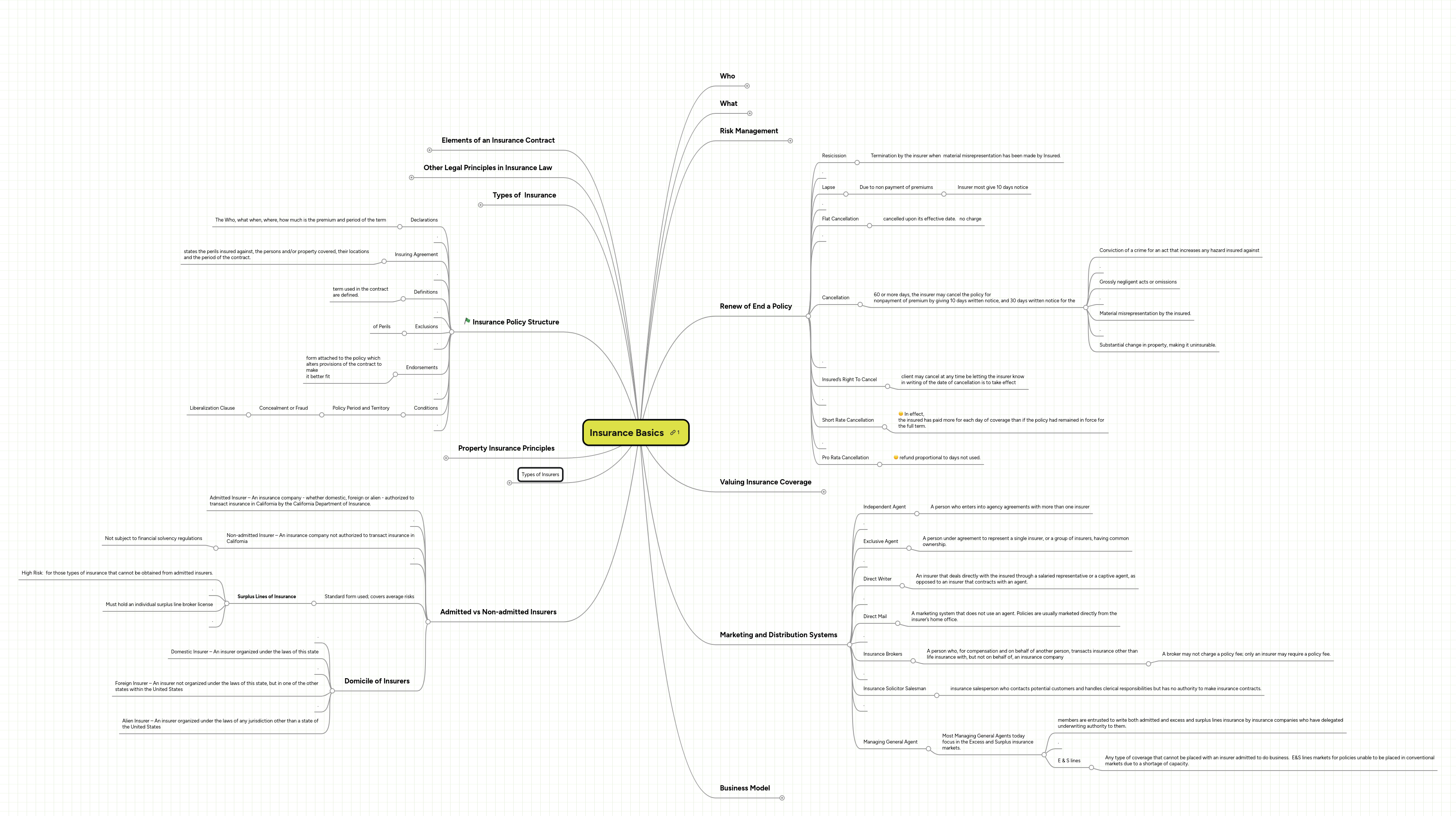 Insurance Basics | MindMeister Mind Map