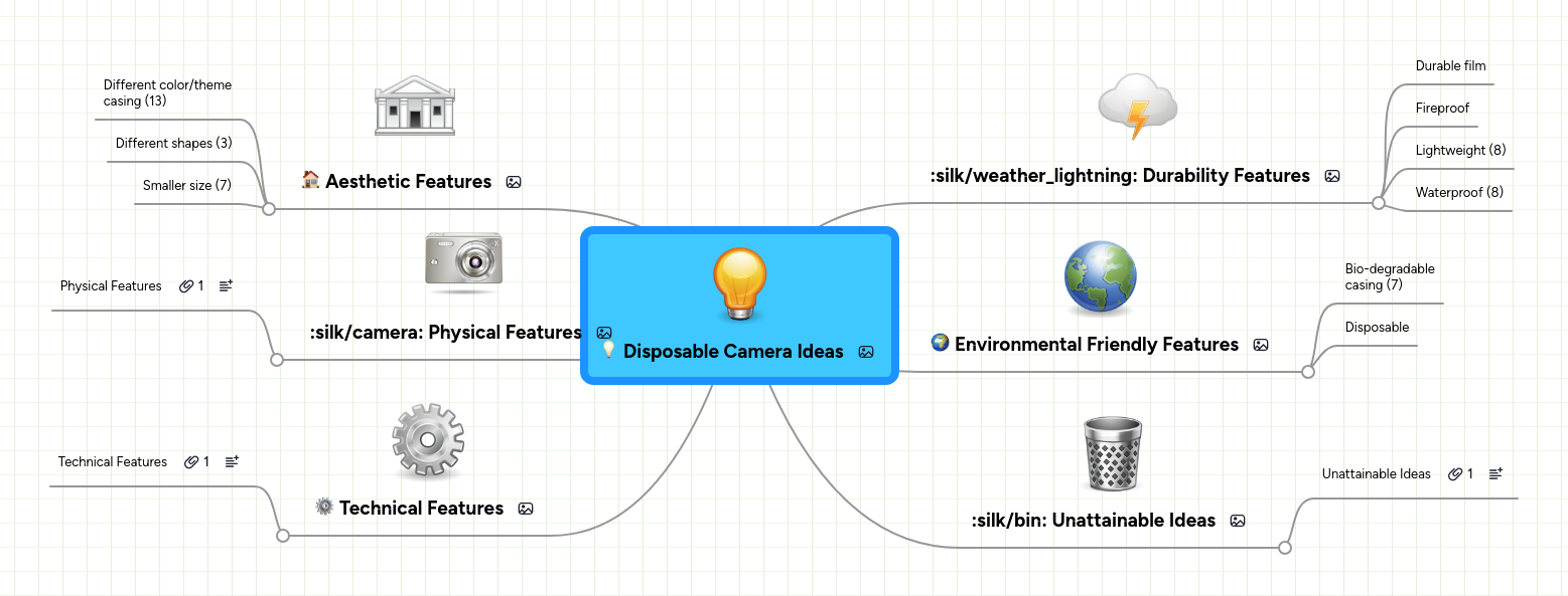 Disposable Camera Ideas | MindMeister Mind Map