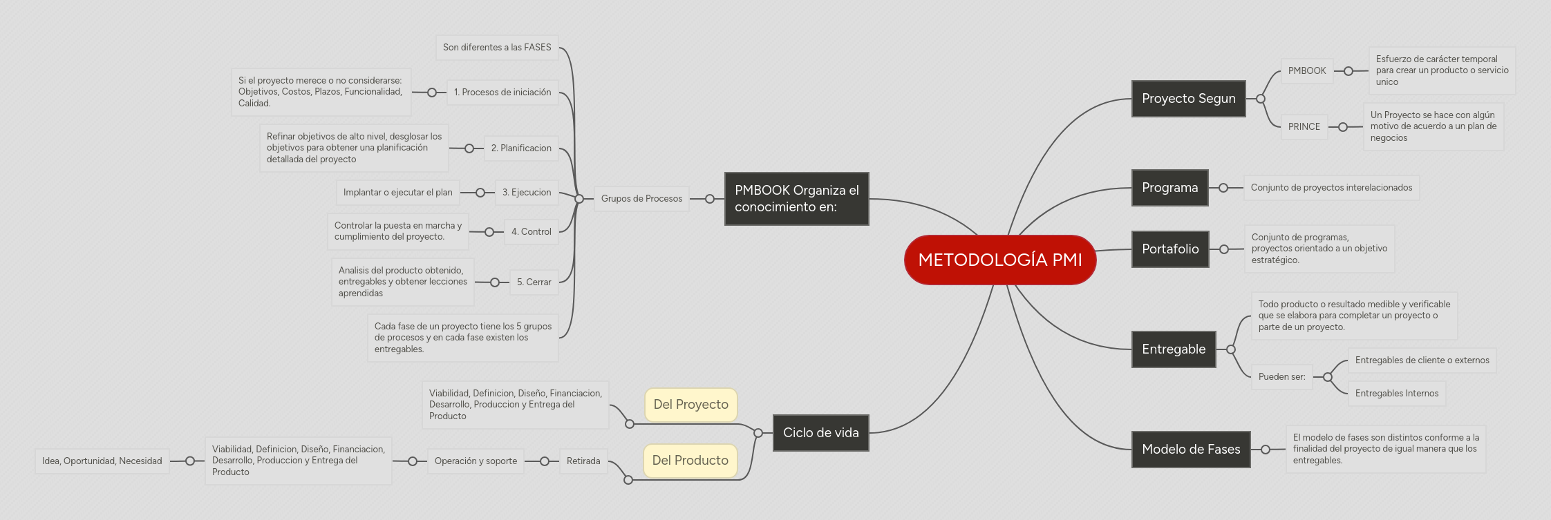 METODOLOGÍA PMI | MindMeister Mapa Mental