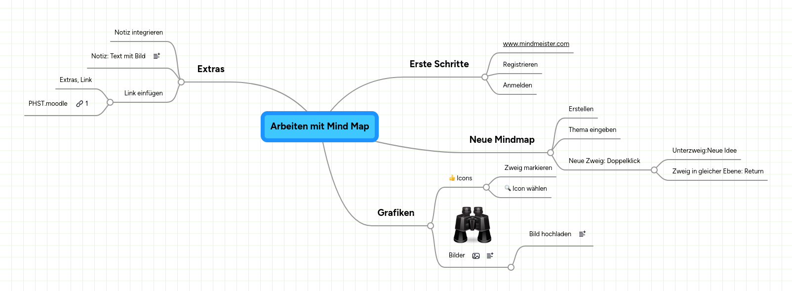 Arbeiten mit Mind Map | MindMeister Mindmap