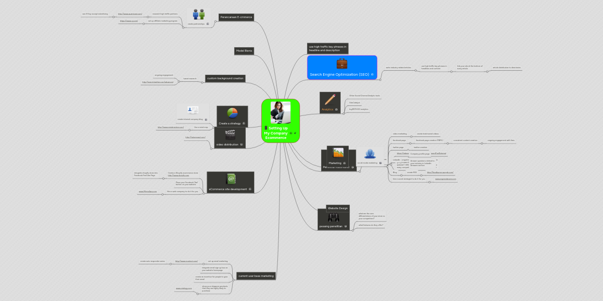 Setting Up My Company Ecommerce | MindMeister Mind Map