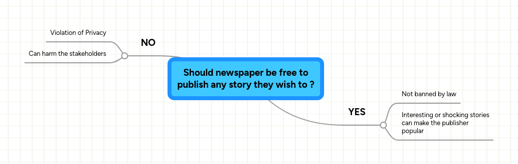 Should newspaper be free to publish any story the... | MindMeister Mind map