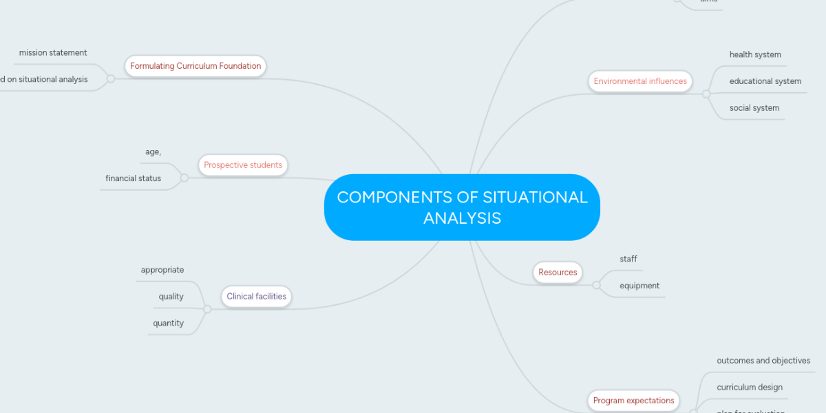 COMPONENTS OF SITUATIONAL ANALYSIS | MindMeister Mind Map