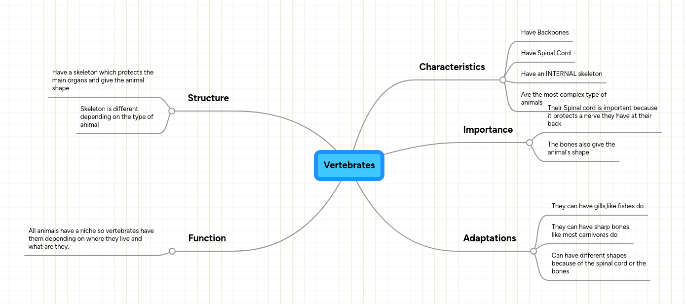 Vertebrates | MindMeister Mind map