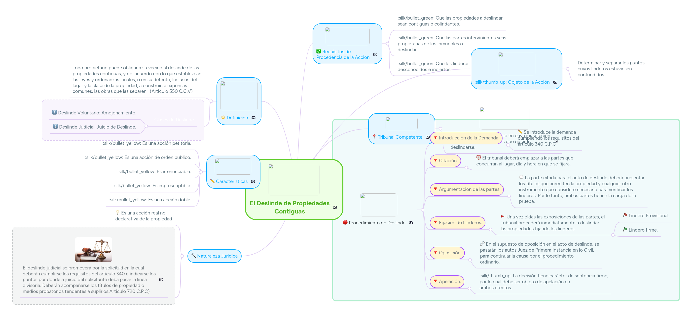El Deslinde de Propiedades Contiguas | MindMeister Mapa mental