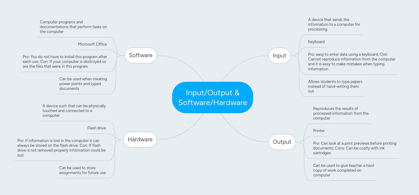 Input/Output & Software/Hardware | MindMeister Mind map