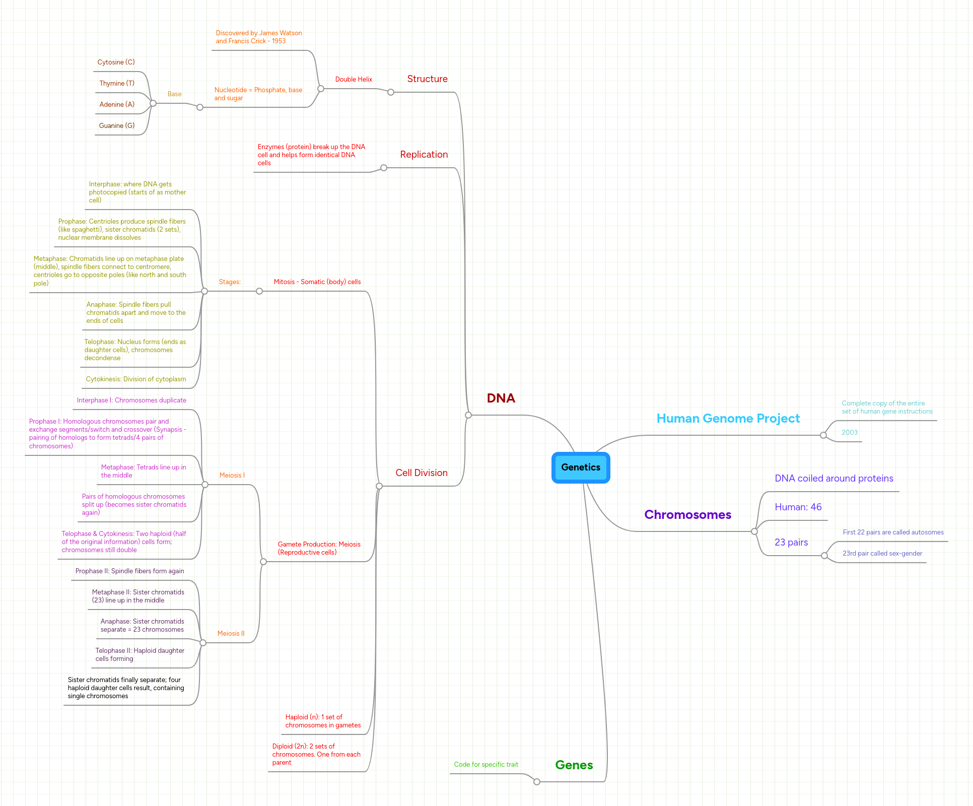 Genetics | MindMeister Mind map