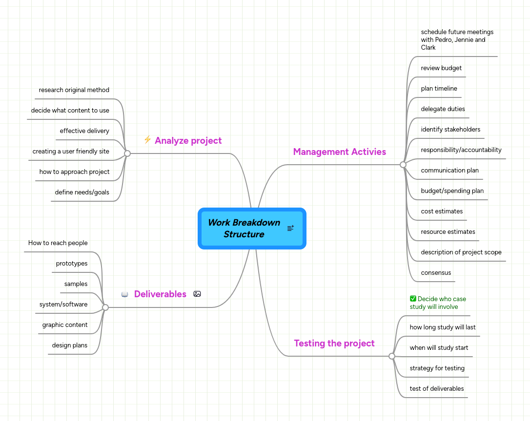 Work Breakdown Structure | MindMeister Mind map