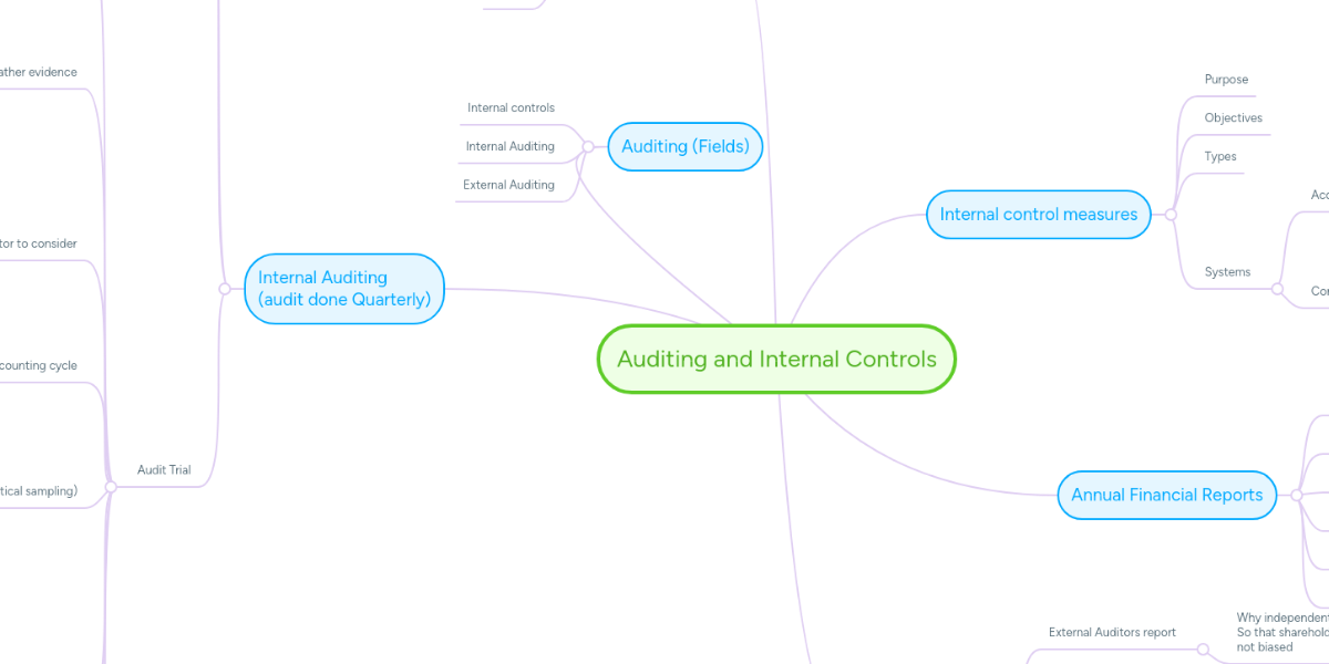 Auditing and Internal Controls | MindMeister Mind Map