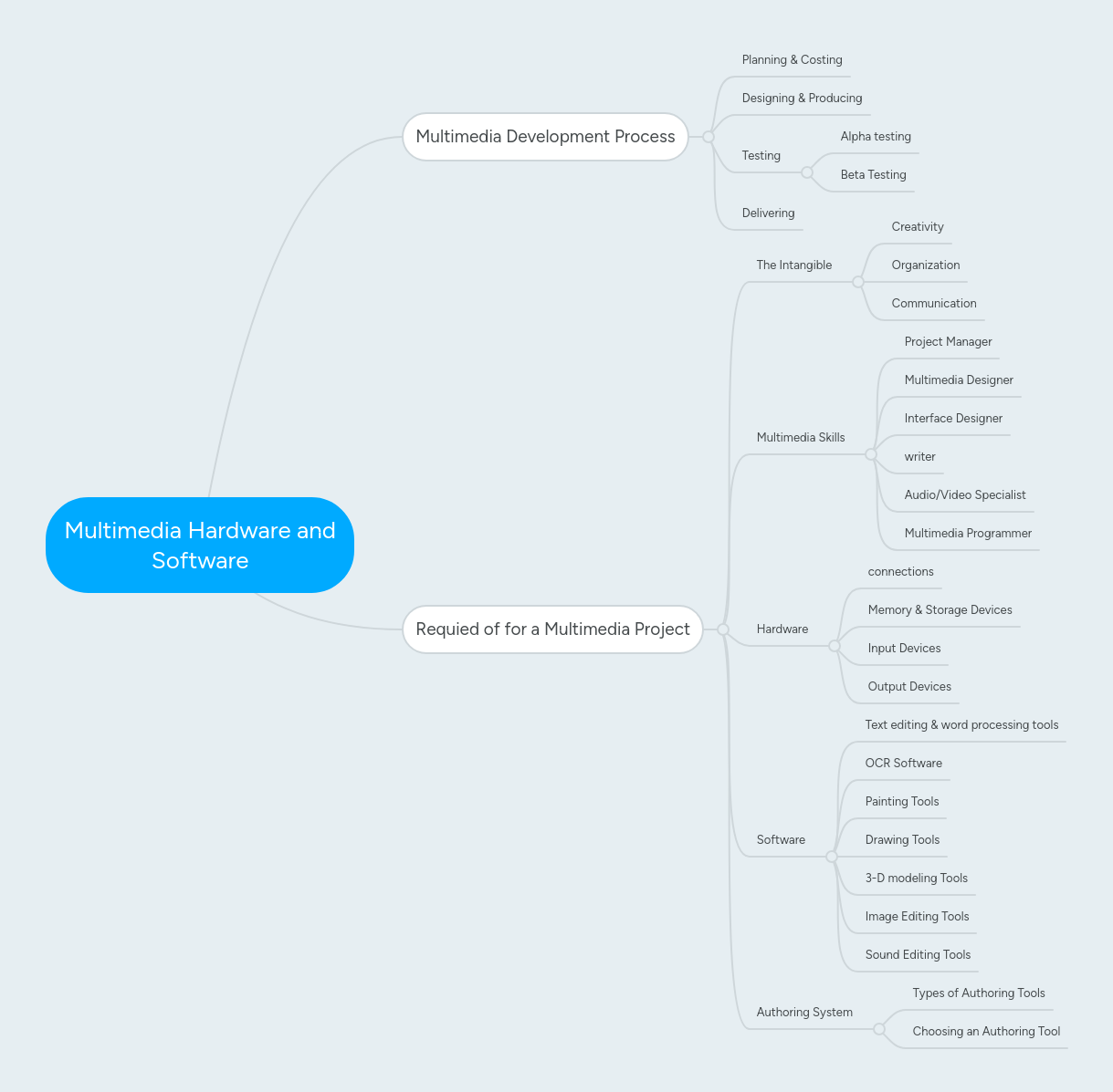 Multimedia Hardware and Software | MindMeister Mind Map