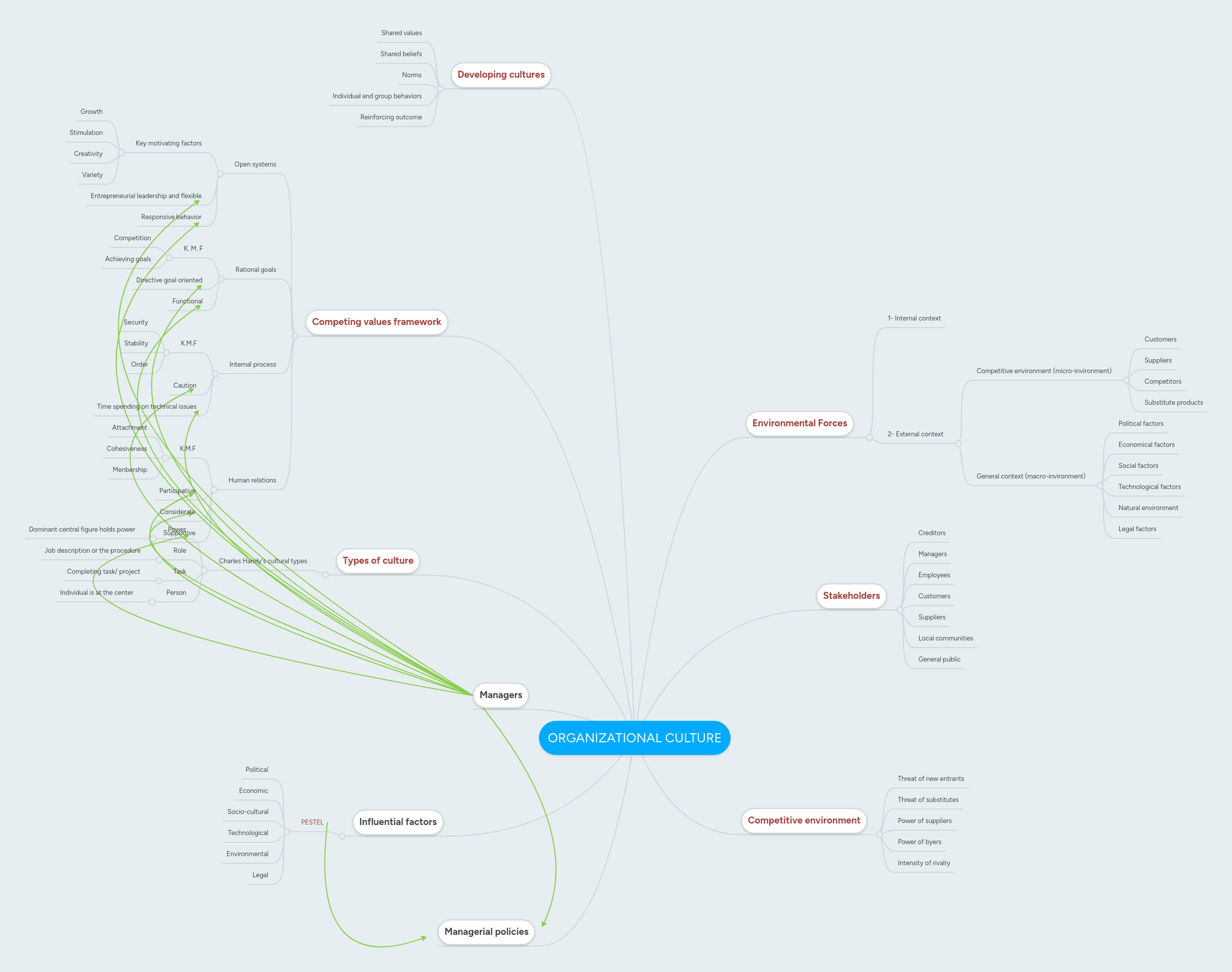 ORGANIZATIONAL CULTURE | MindMeister Mind map