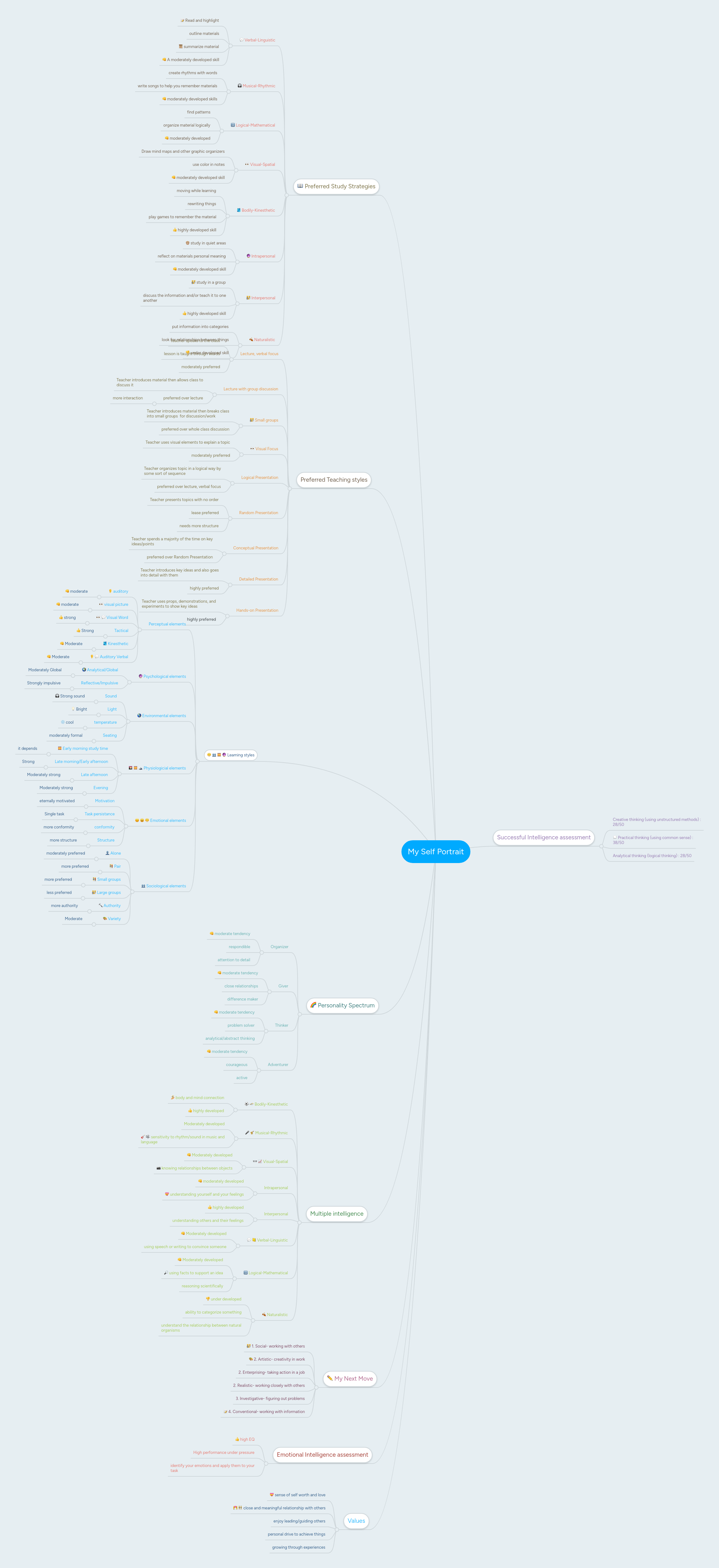 My Self Portrait | MindMeister Mind Map