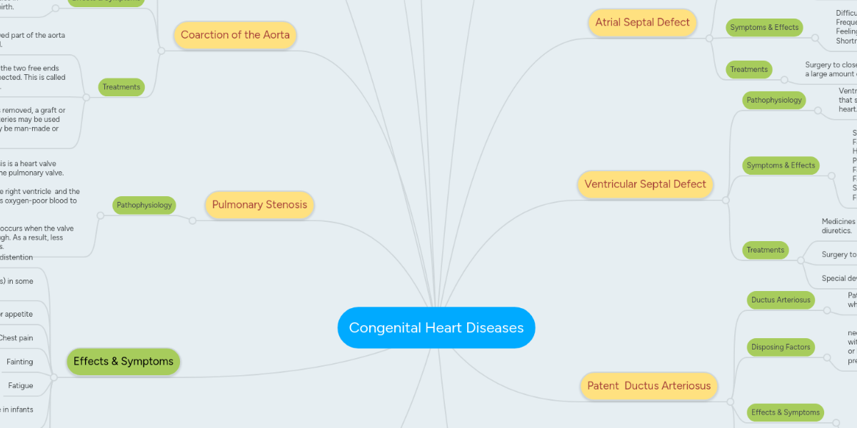 Congenital Heart Diseases | MindMeister Mind Map