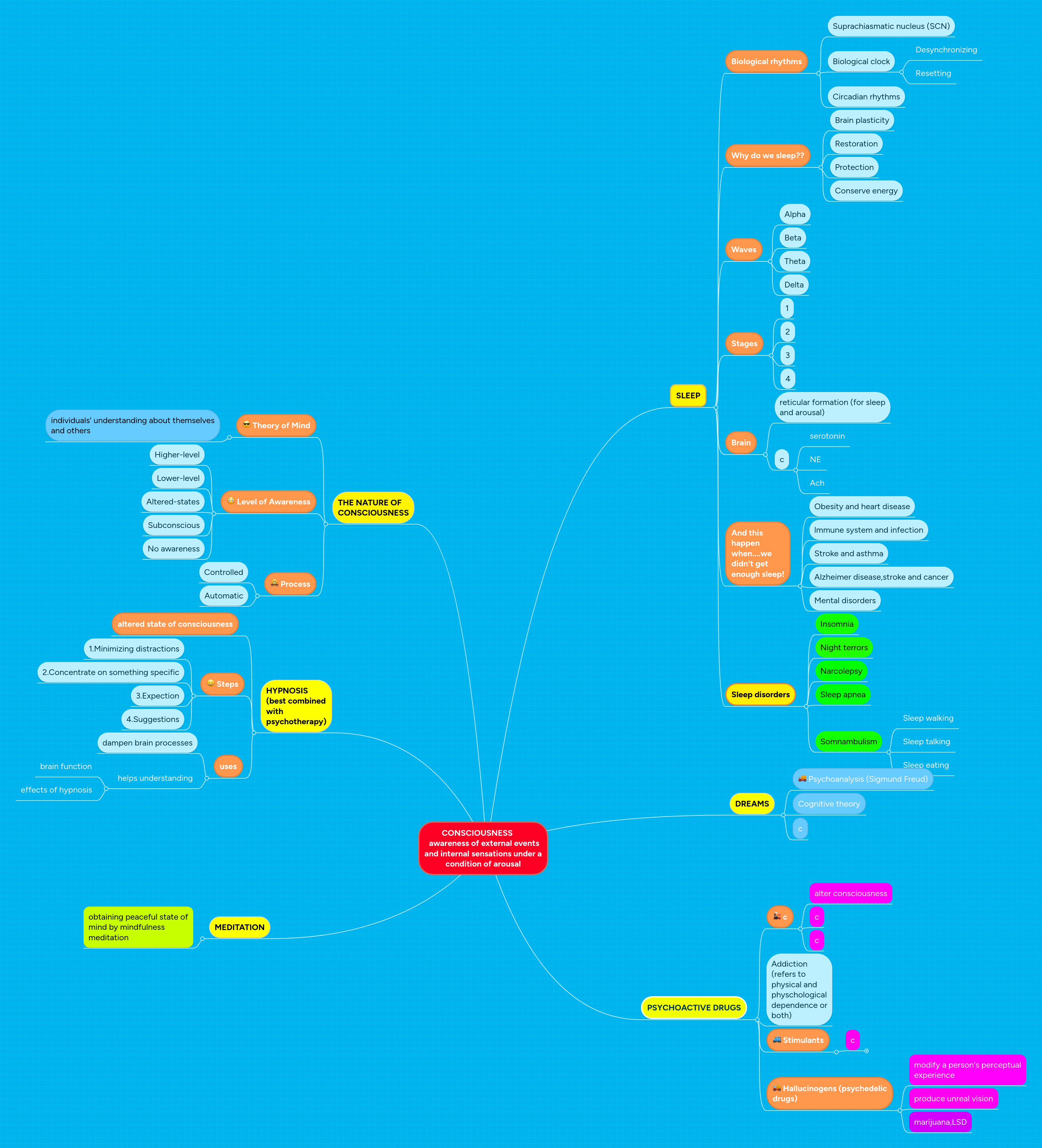 CONSCIOUSNESS awareness of external events... | MindMeister Mind map