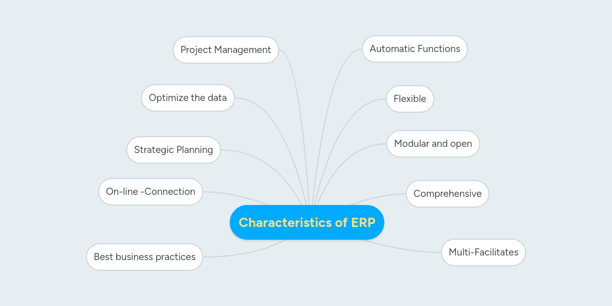 Characteristics of ERP | MindMeister Mind Map Characteristics of ERP | MindMeister Mind Map