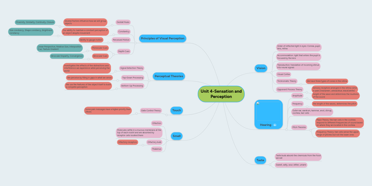 Unit 4-Sensation and Perception | MindMeister Mind Map