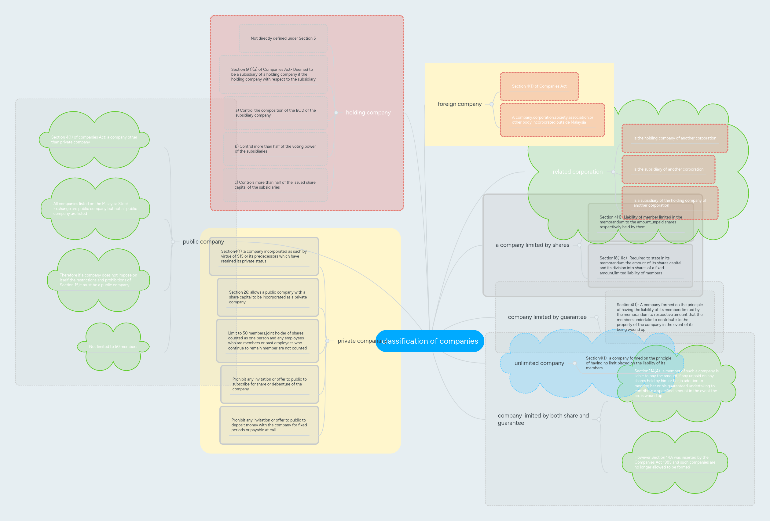 classification of companies | MindMeister Mind Map