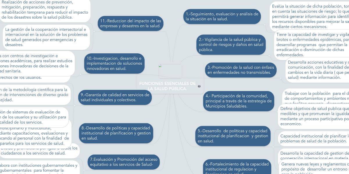 FUNCIONES ESENCIALES DE LA SALUD PÚBLICA. | MindMeister Mapa Mental FUNCIONES ESENCIALES DE LA SALUD PÚBLICA. | MindMeister Mapa Mental