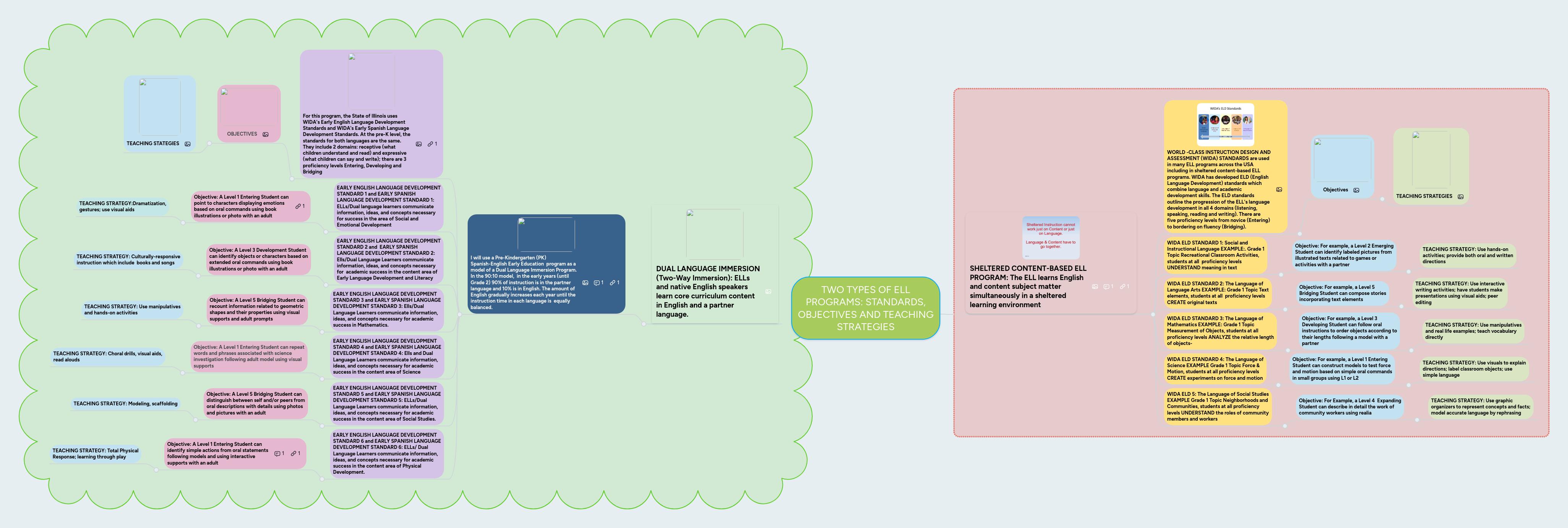 TWO TYPES OF ELL PROGRAMS: STANDARDS, OBJECTIVES ... | MindMeister Mind map