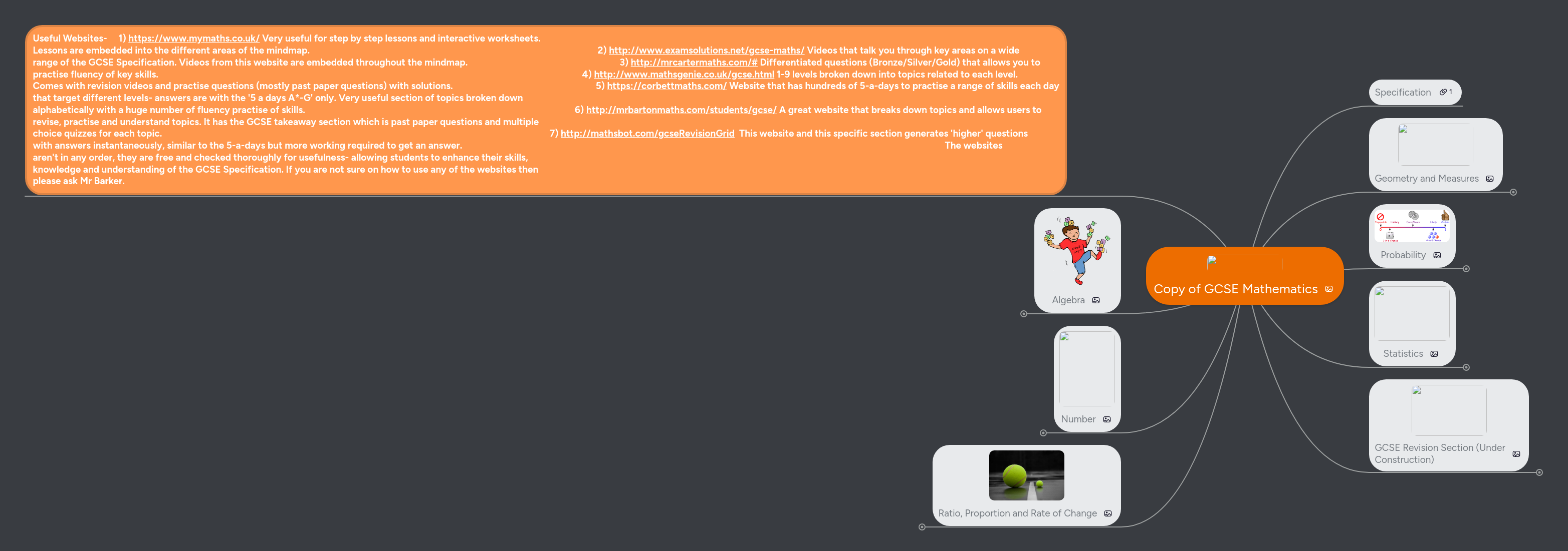 Copy of GCSE Mathematics | MindMeister Mind map